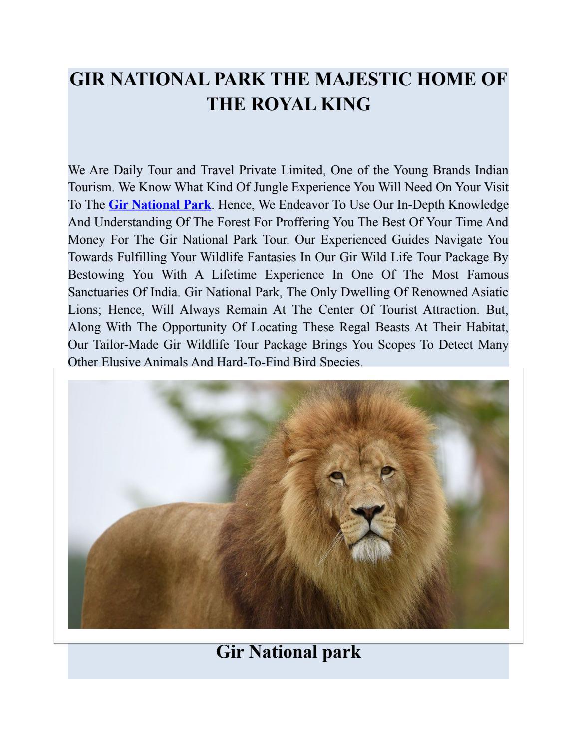 Gir Lion National park by Gir Lion Safari - Issuu