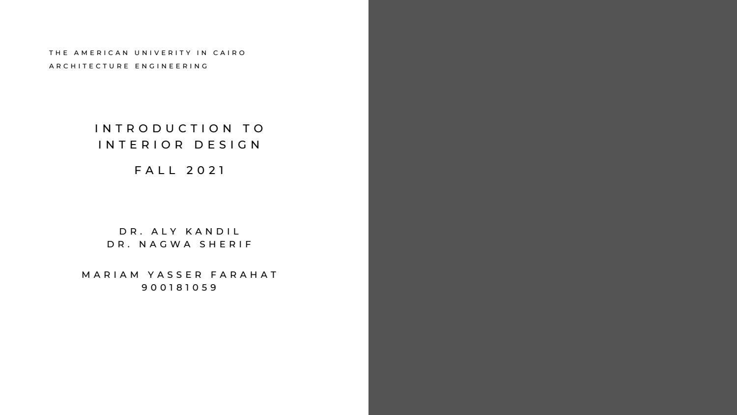 Interior Design Portfolio by mariamgouda - Issuu