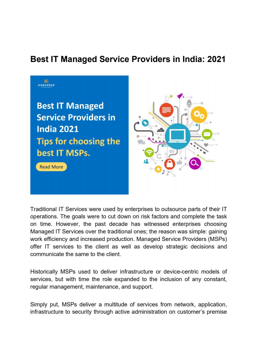 Best IT Managed Service provider in India 2021 by Konverge Technologies ...