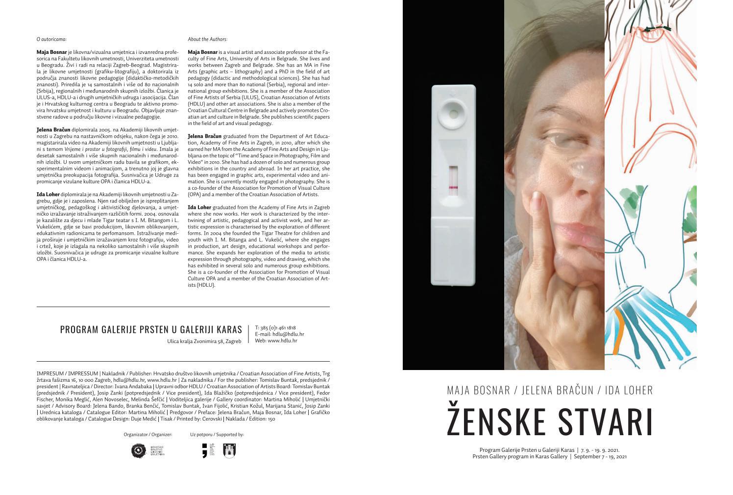 ŽENSKE STVARI - Maja Bosnar, Jelena Bračun i Ida Loher by HDLU - Issuu