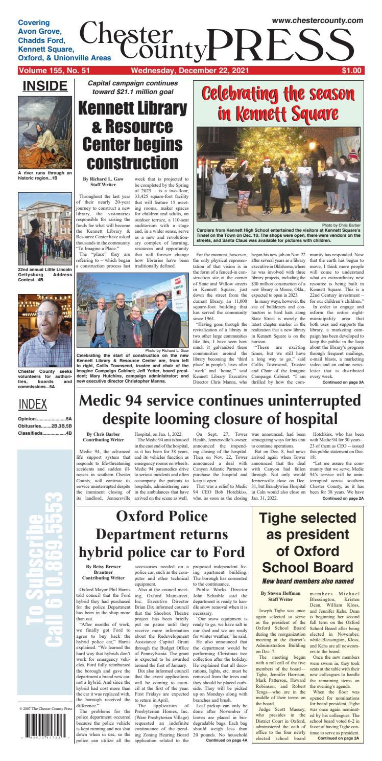 Chester County Press 12-22-2021 Edition by Ad Pro Inc. - Issuu