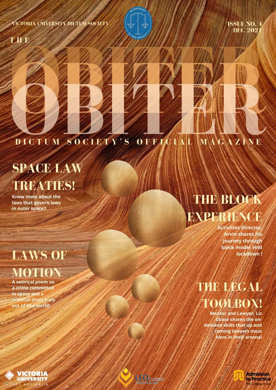 Obiter Issue 4 2021 by DictumSocietyVU - Issuu