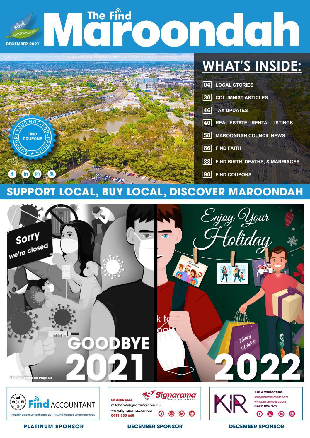 Find Maroondah - January Edition 2021 For Print by Find - Issuu