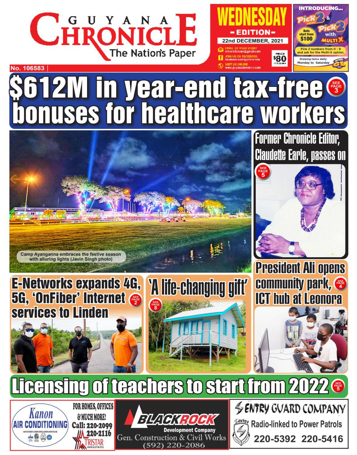 Guyana Chronicle E-Paper 22-12-2021 by Guyana Chronicle - Issuu