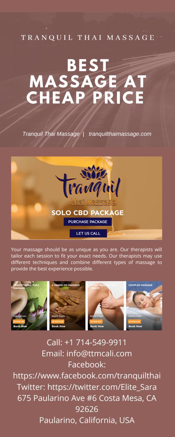 Costa Mesa's Best Massage at a Low Cost by Tranquil Thai Massage - Issuu