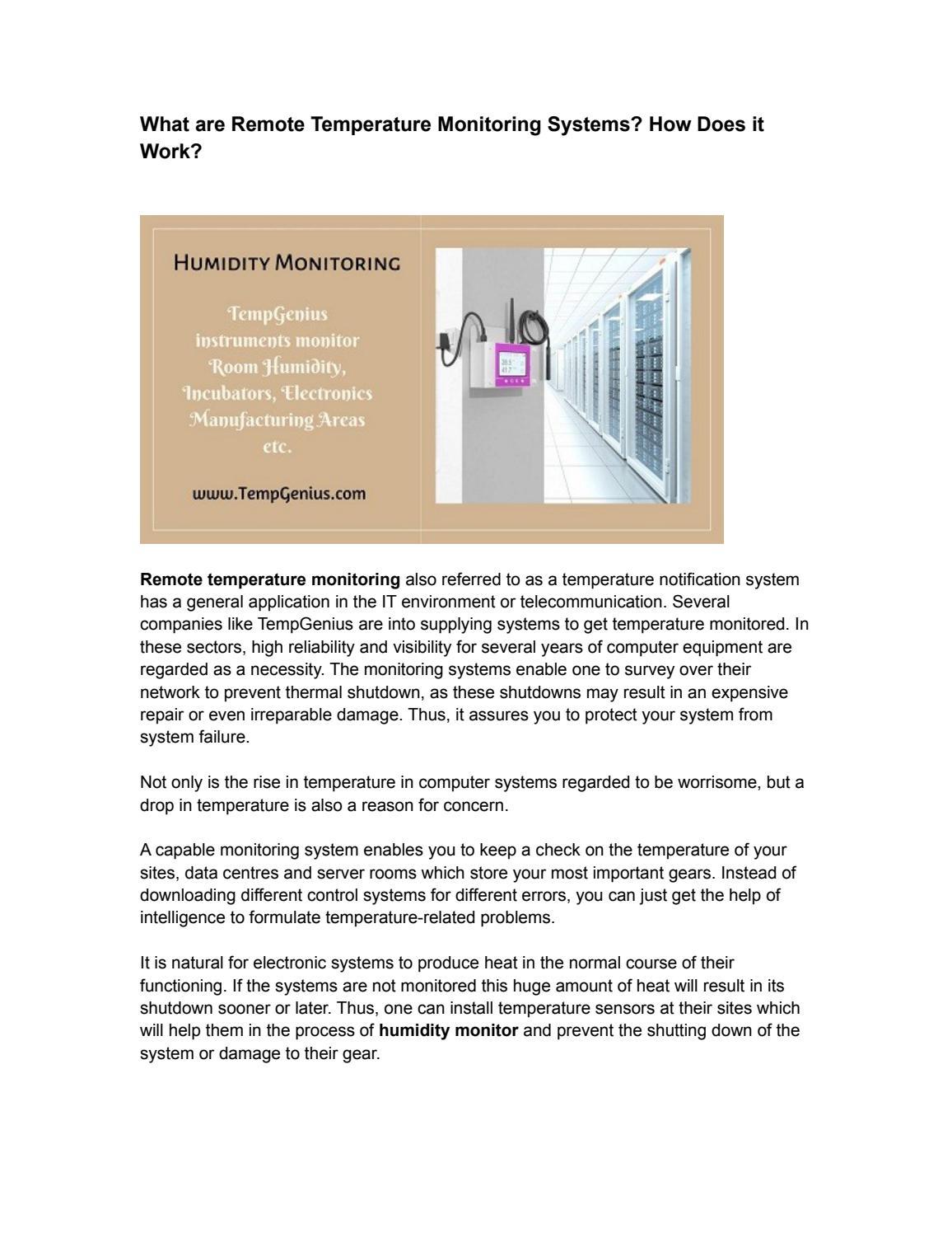 What Are Remote Temperature Monitoring Systems How Does It Work By Tempgenius Issuu