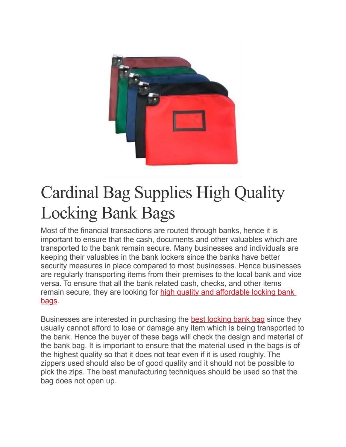 Cardinal Bag Supplies High Quality Locking Bank Bags by sabrinacavanagh ...