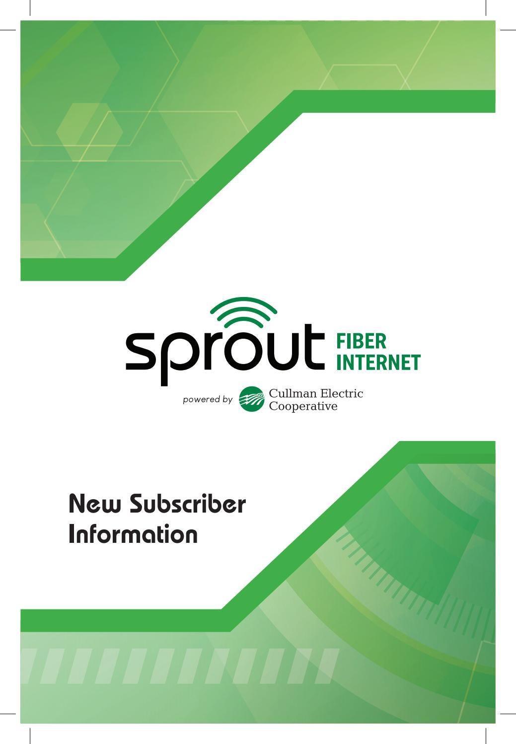 Sprout Fiber New Subscriber Information by Pioneer Utility Resources ...