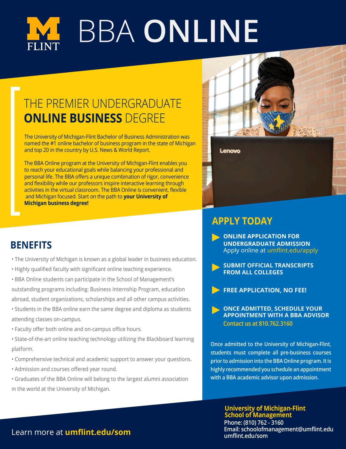 University of Michigan-Flint Online Bachelor of Business Administration ...