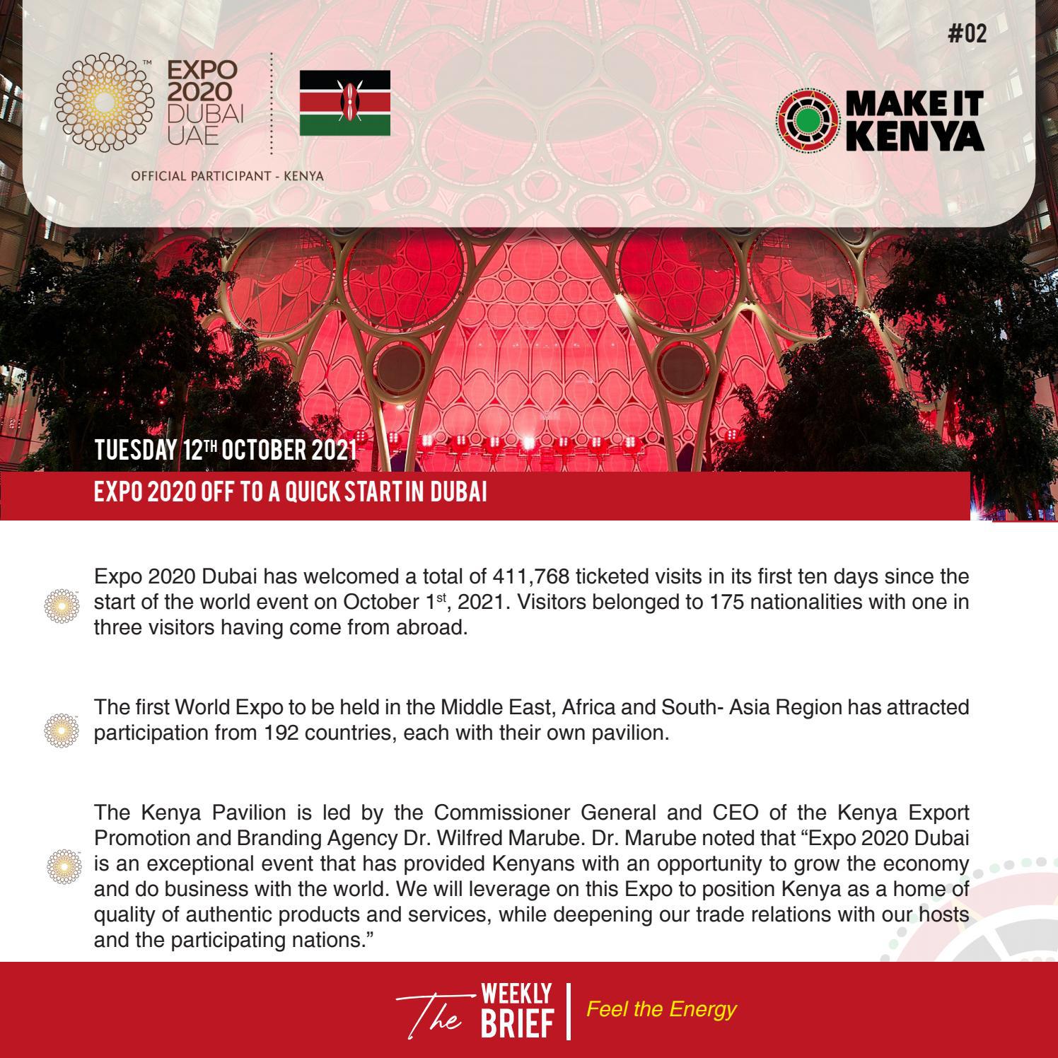 Kenya's Expo 2020 Dubai Briefing - 02 by MakeItKenya - Issuu