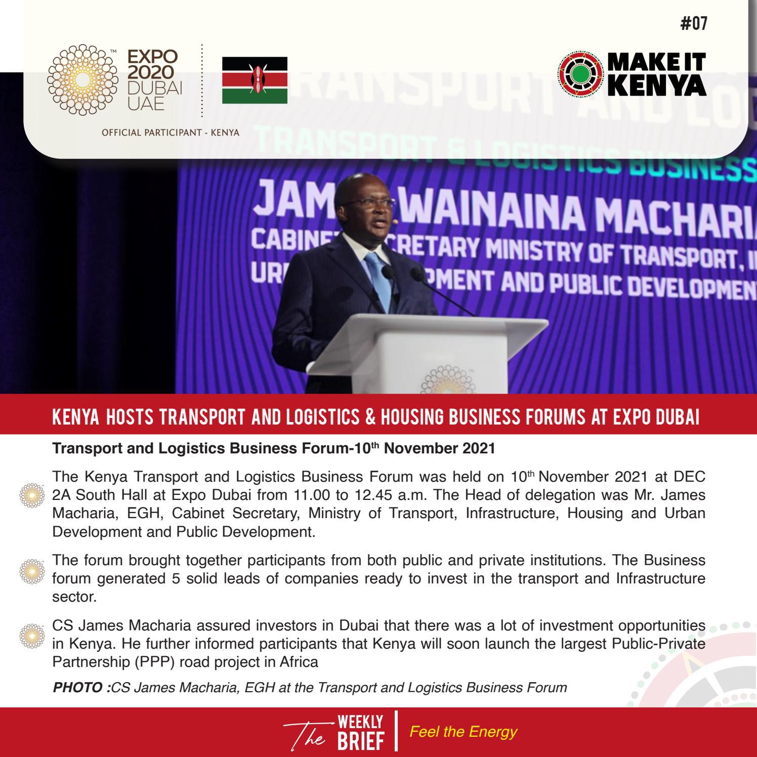 Kenya's Expo 2020 Dubai Briefing - 07 by MakeItKenya - Issuu