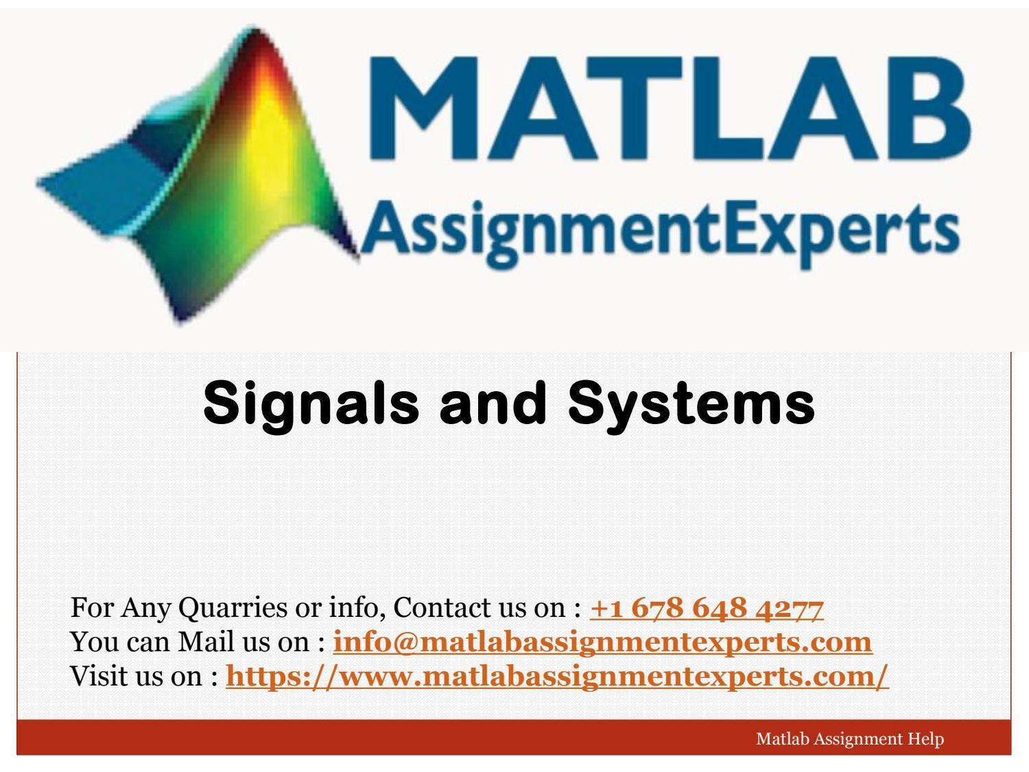 Signal Processing Assignment Help by Matlab Assignment Experts - Issuu