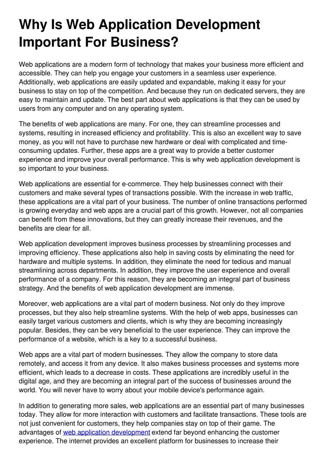 Why Is Web Application Development Important For Business? by Nextbrain Technologies - Issuu