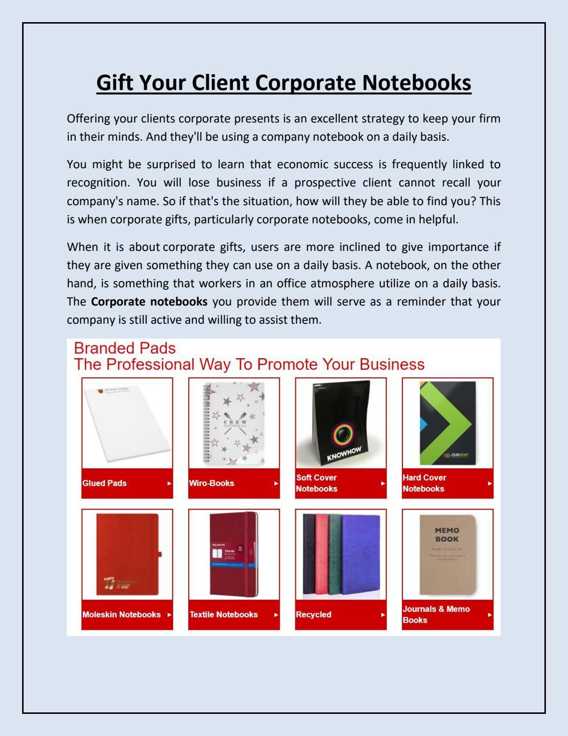 Gift Your Client Corporate Notebooks by Brandedpads - Issuu