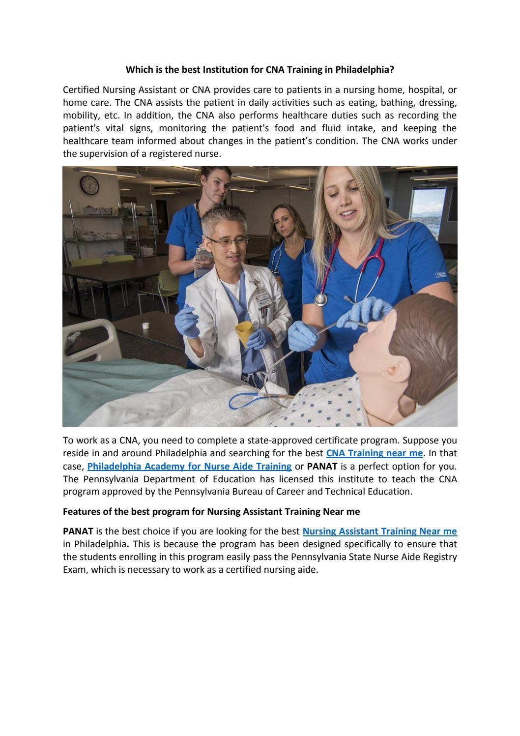 Which is the best Institution for CNA Training in Philadelphia? by ...