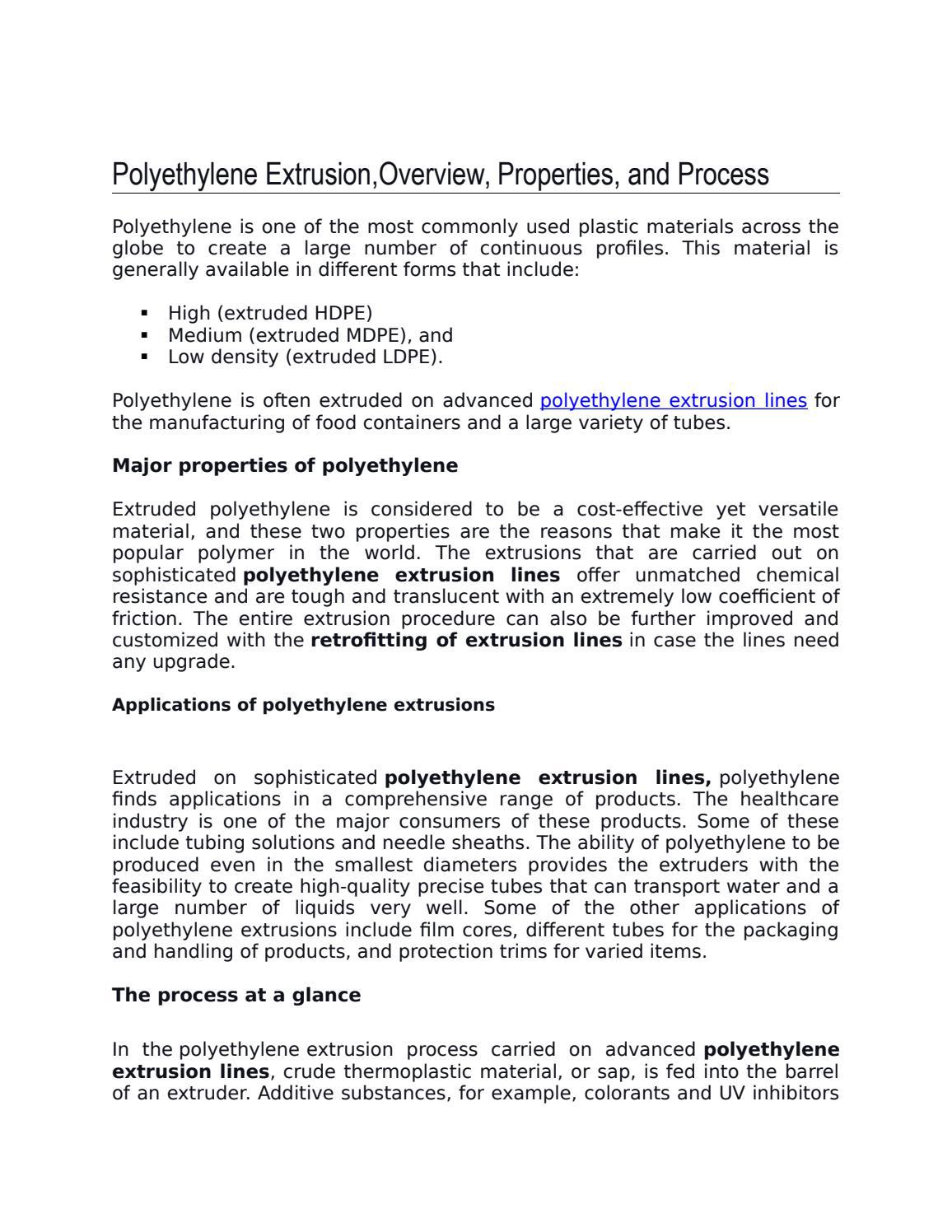 Polyethylene Extrusion: Overview, Properties, and Process by Super Mac ...