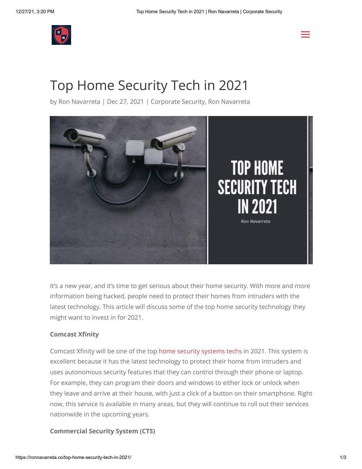 Top Home Security Tech in 2021 | Ron Navarreta by Ron Navarreta - Issuu