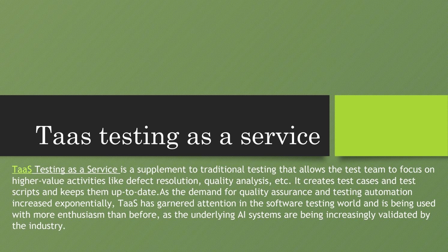 Taas testing as a service by Webomates INC - Issuu
