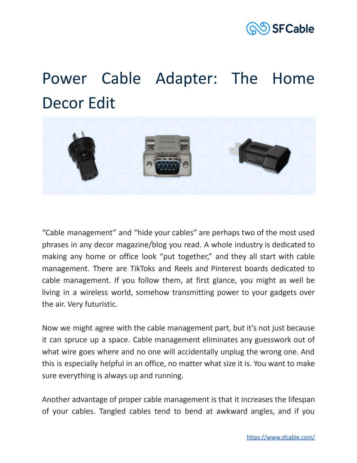 Power Cable Adapter: The Home Decor Edit by Sf Cable, Inc - Issuu