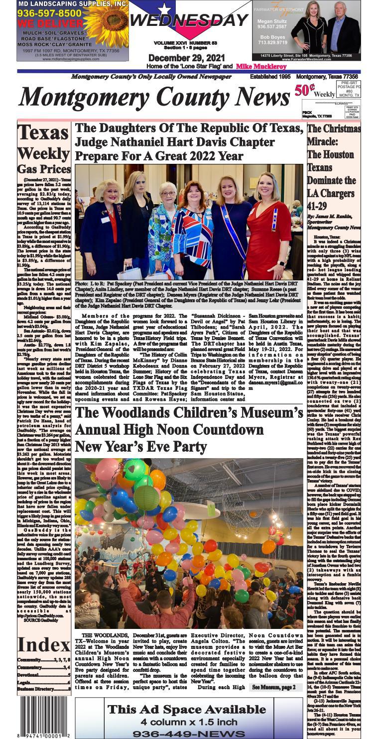Montgomery County News, December 29, 2021 by Monte West - Issuu