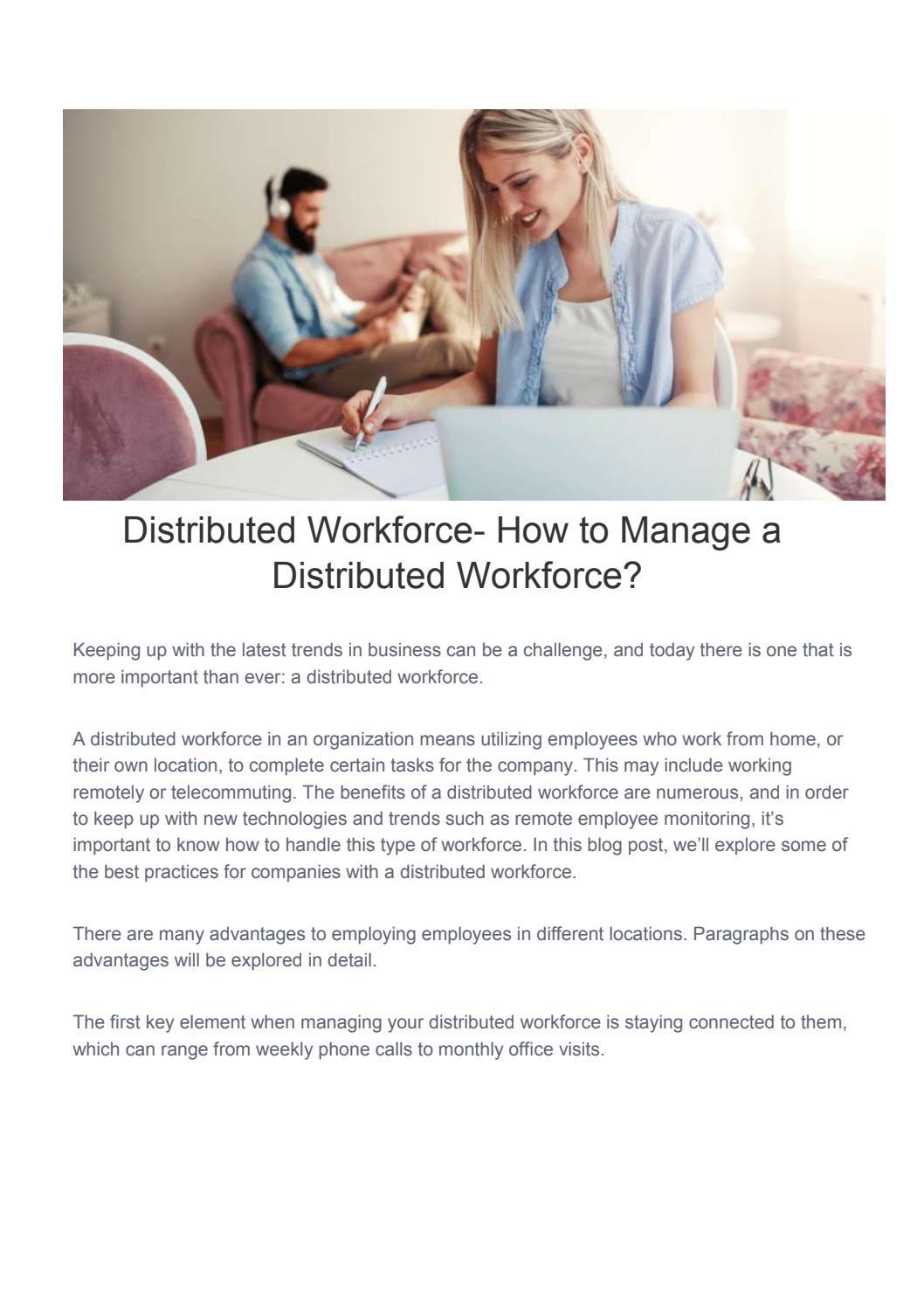 Distributed Workforce- How to Manage a Distributed Workforce? by ...