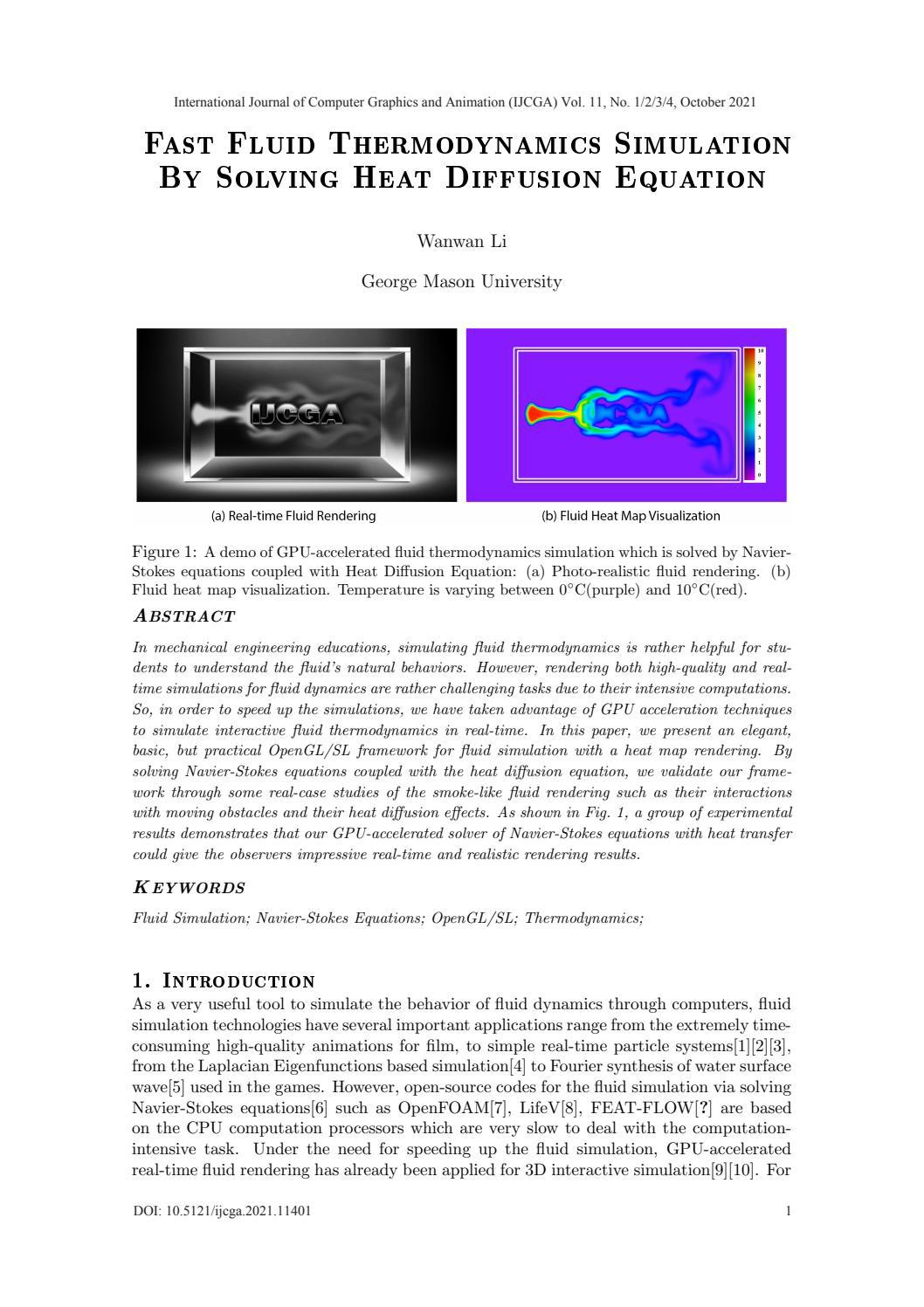 Fast Fluid Thermodynamics Simulation By Solving Heat Diffusion Equation by International Journal ...