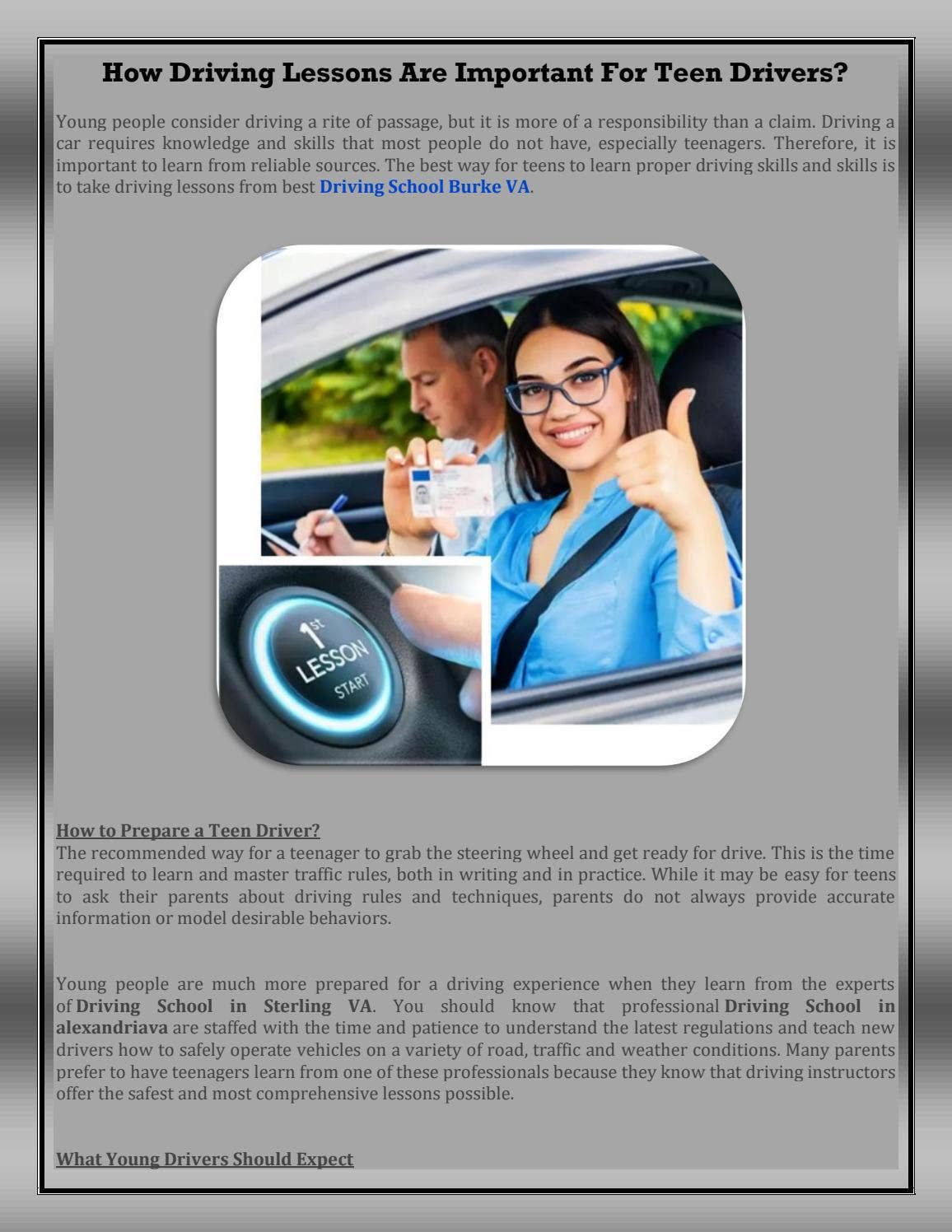 How Driving Lessons Are Important For Teen Drivers? by ezdriving ...