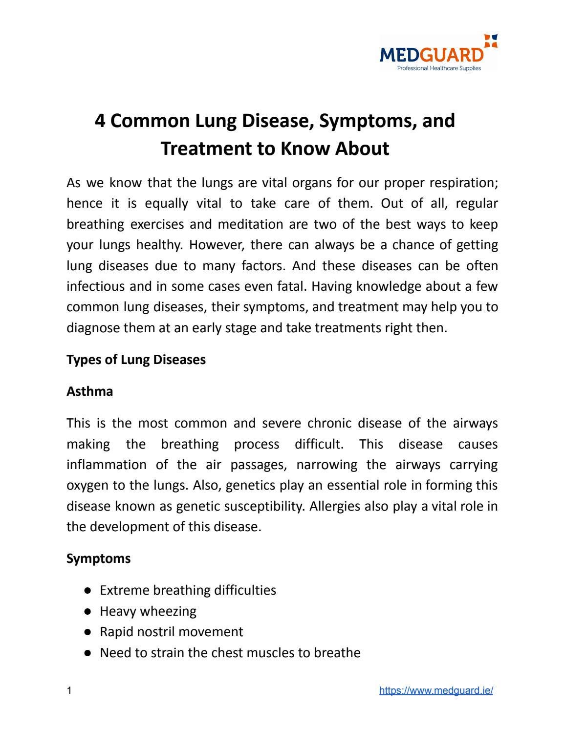 4 Common Lung Disease, Symptoms, and Treatment to Know About by Med ...