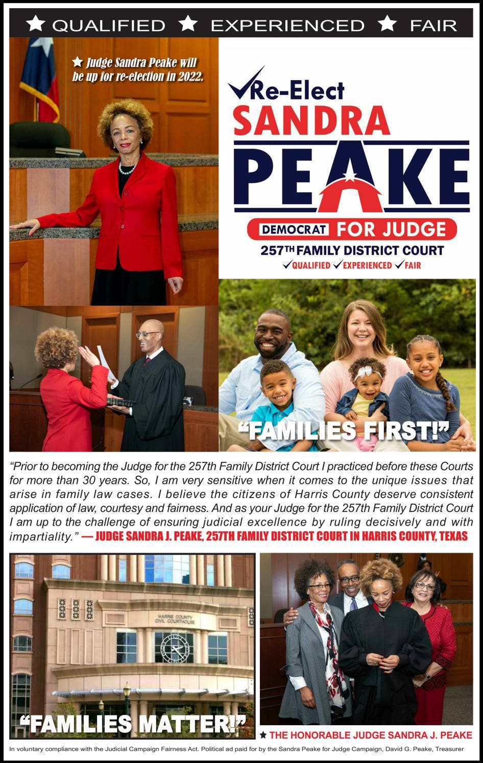 Judge Sandra Peake is running for Re-Election in 2022 by Aubrey R ...