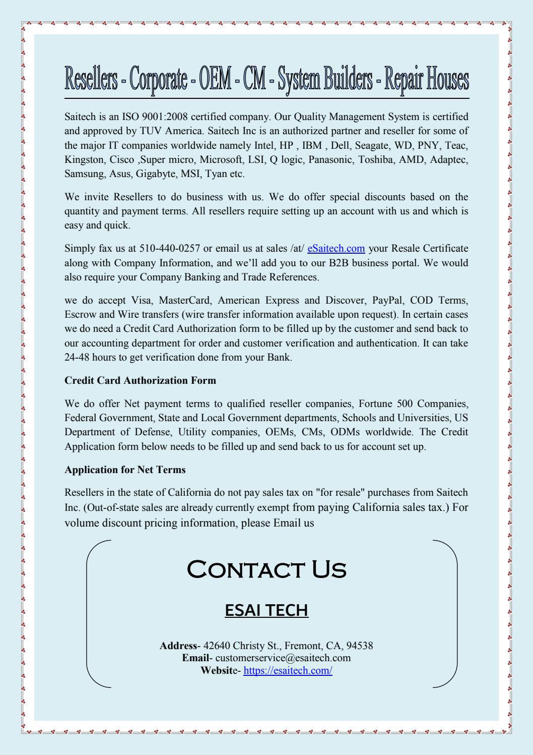 Resellers - Corporate - OEM - CM - System Builders - Repair Houses by ESAI TECH - Issuu