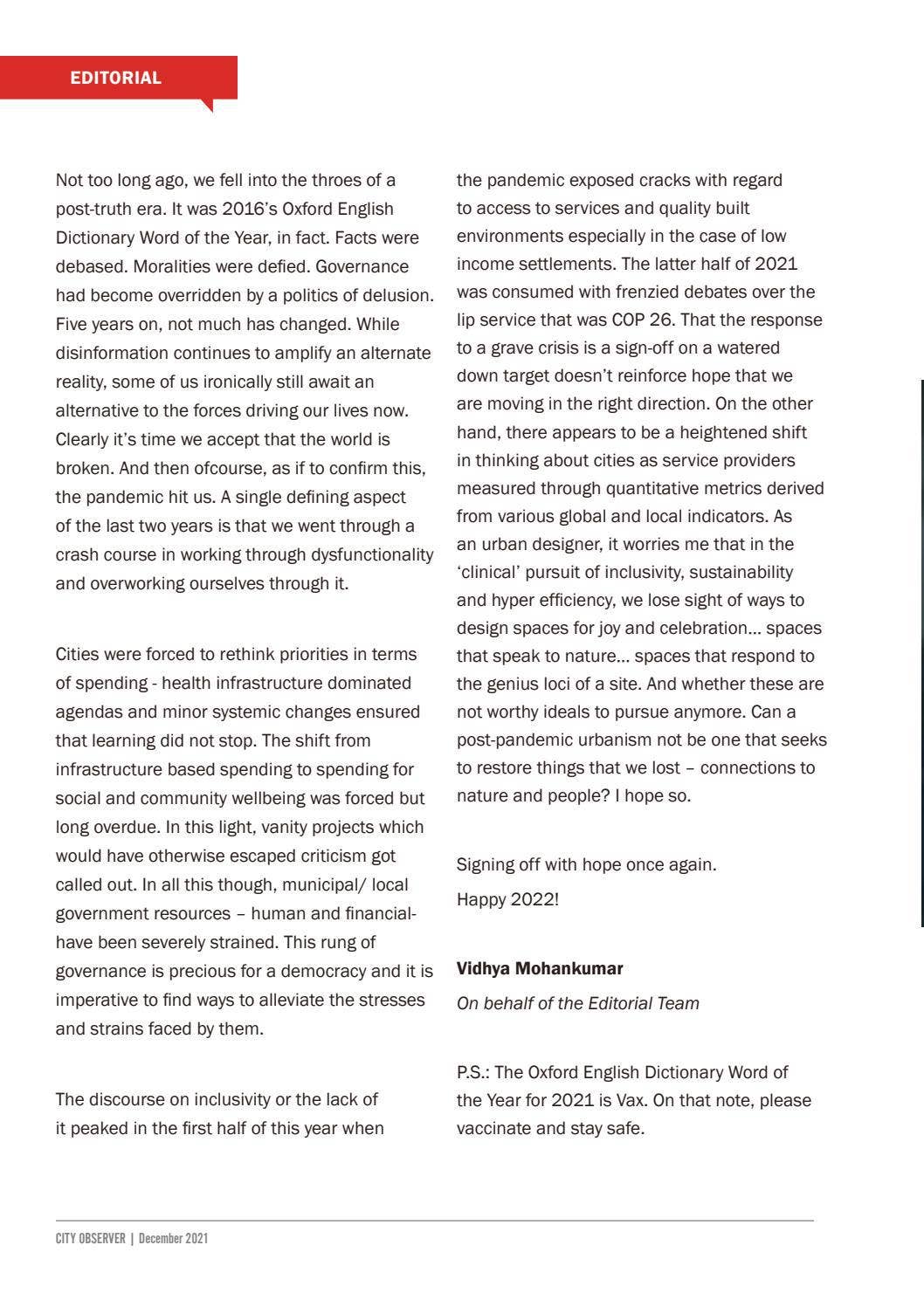 City Observer- Volume 7 Issue 2- December 2021 by Urban Design ...