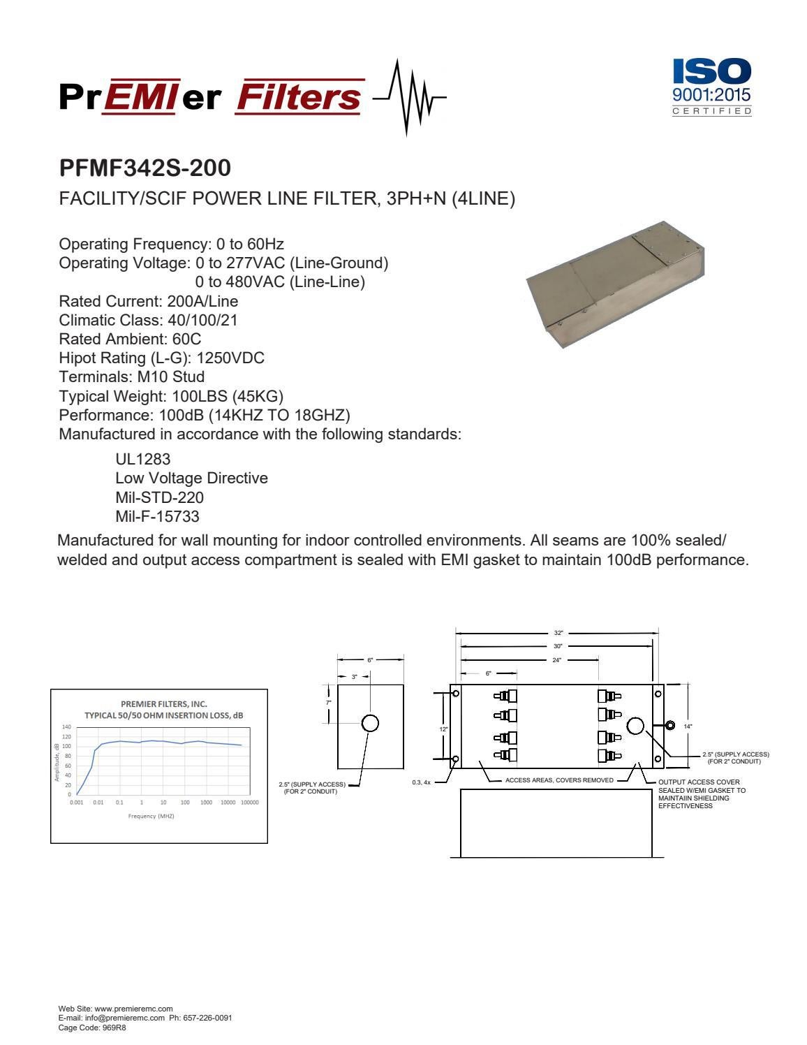 Premier Filters' - PFMF342S || FACILITY/SCIF EMI POWER LINE FILTER by ...