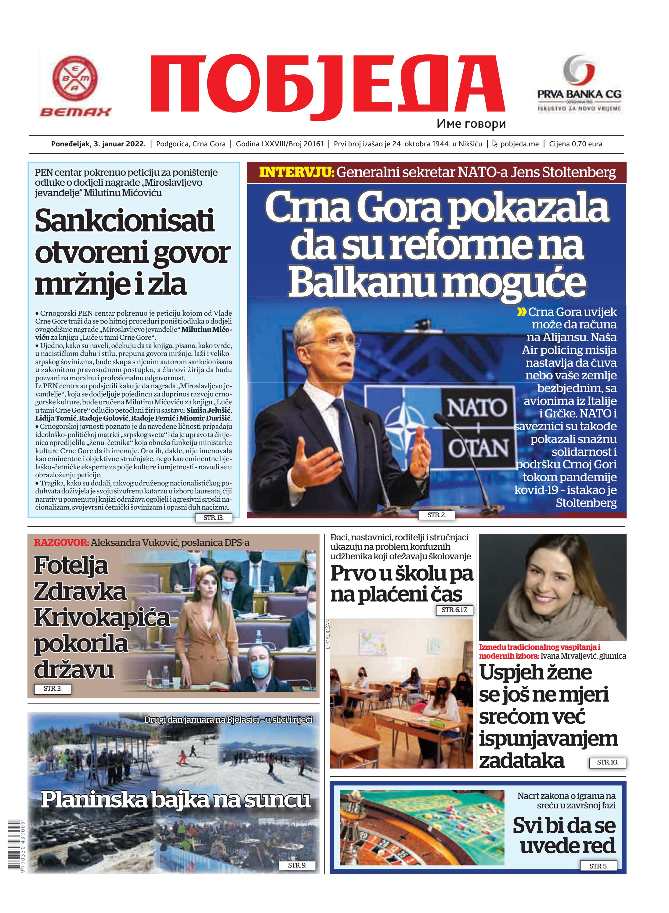 Dnevni list Pobjeda 03.01.2021. by Pobjeda - Issuu