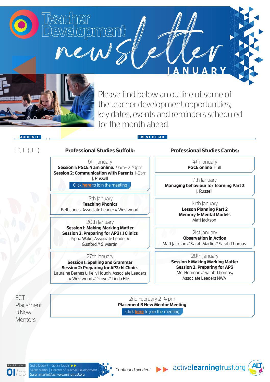Teacher Development Newsletter January 2022 by Schudio - Issuu
