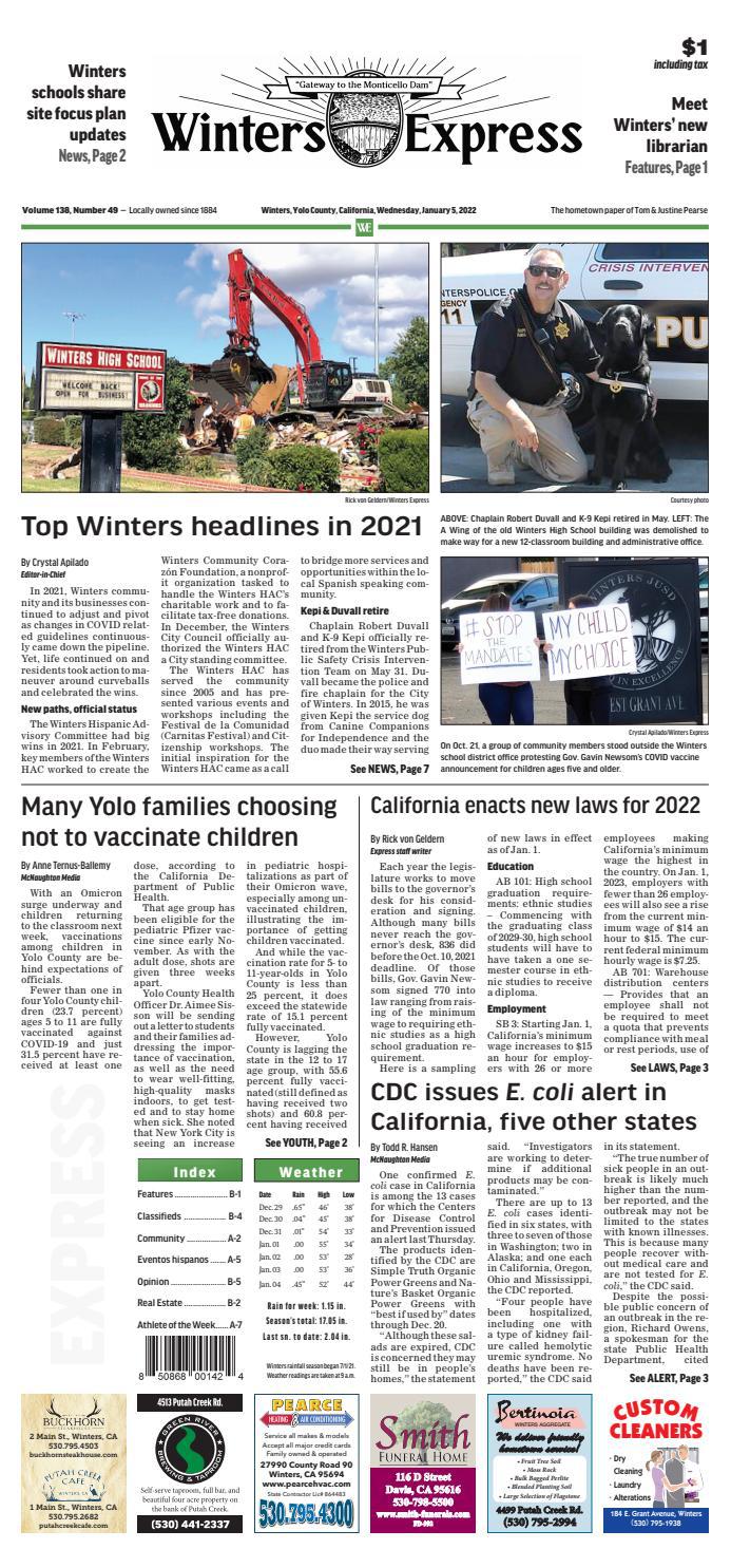 Winters Express - 01/05/2022 by mcnaughtonmedia - Issuu