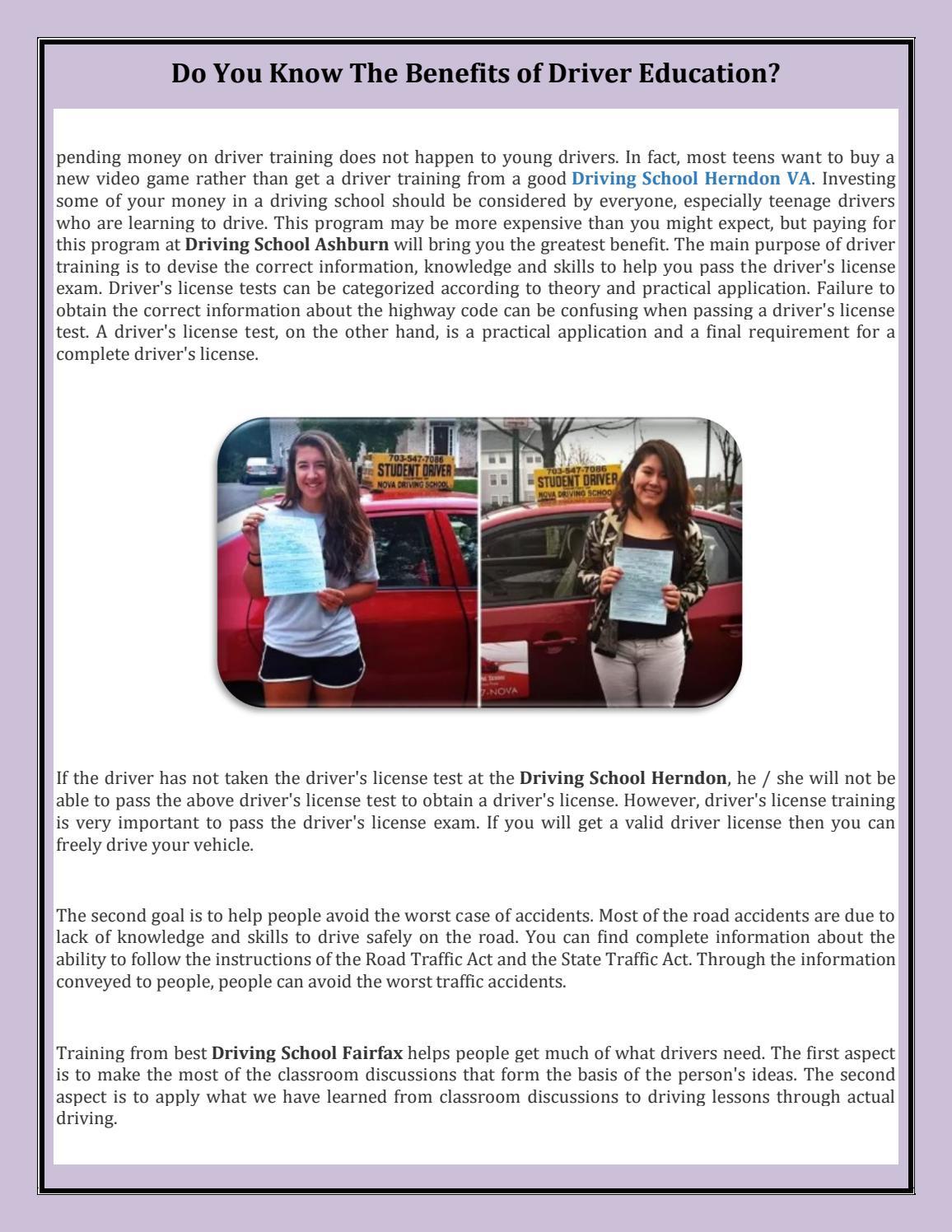 Do You Know The Benefits of Driver Education? by nova driving school ...