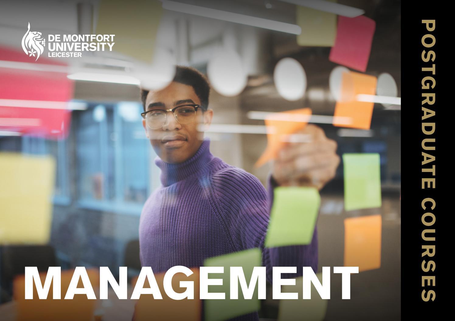 Postgraduate Management Courses Brochure 2021 by DMU Creative - Issuu