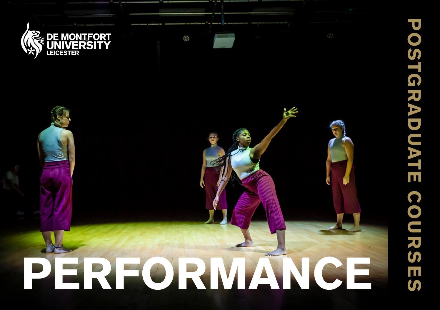 Postgraduate Performance Courses Brochure 2021 by DMU Creative - Issuu