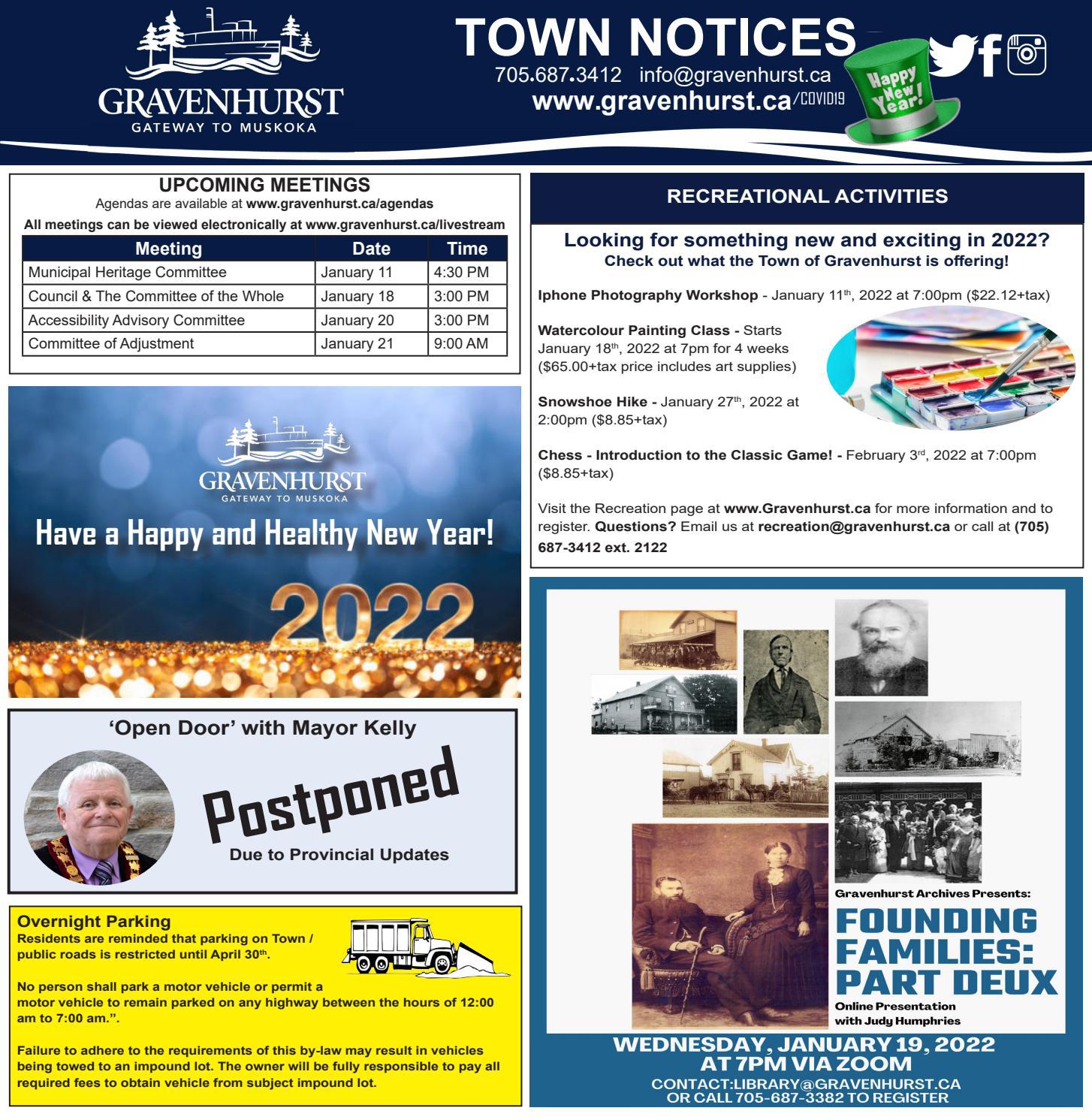 Town Notices - January 6, 2022 by Town of Gravenhurst - Issuu