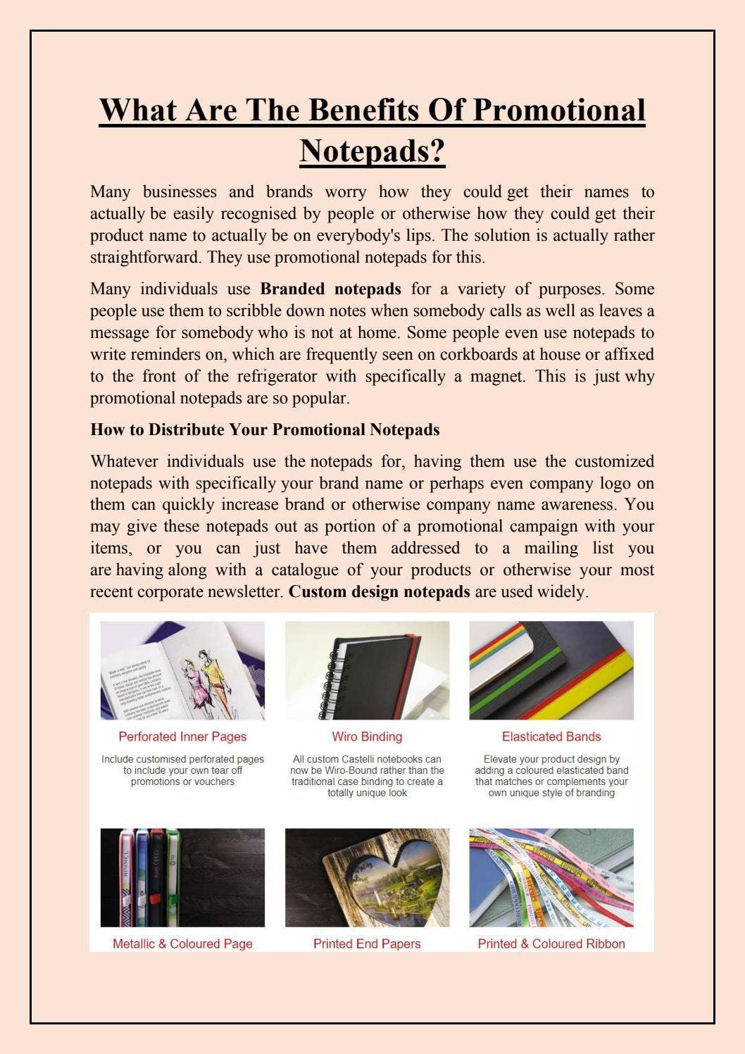 What Are The Benefits Of Promotional Notepads? by Brandedpads - Issuu