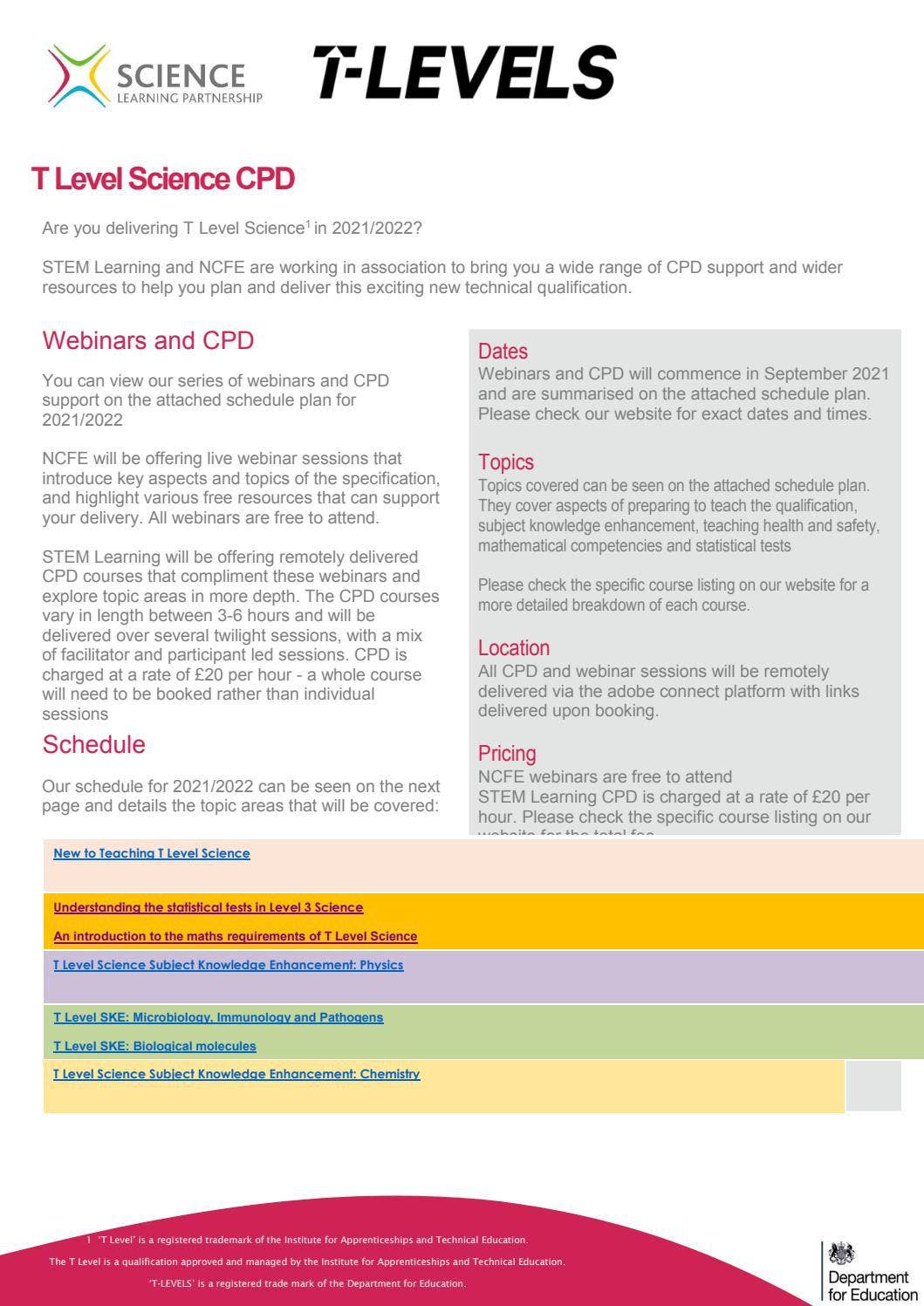 NCFE STEM Learning T Level Science CPD 040122 by Schudio - Issuu