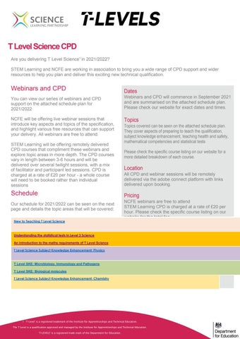 NCFE STEM Learning T Level Science CPD 040122 by Schudio - Issuu
