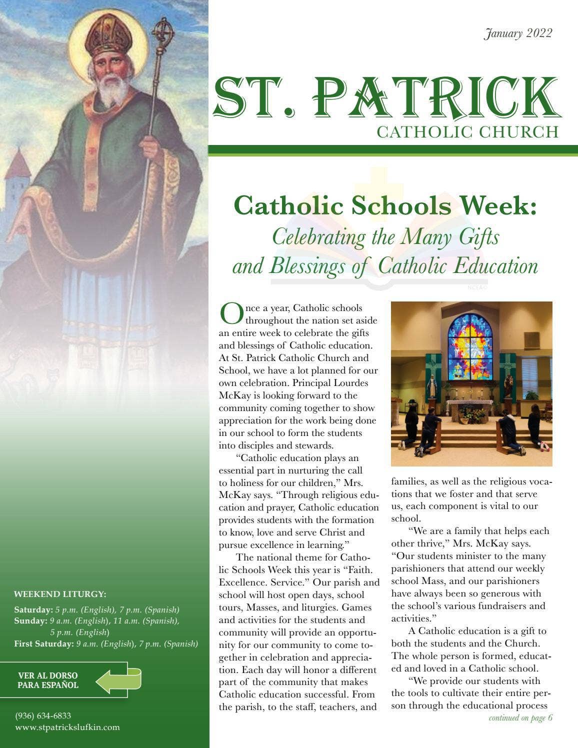 St. Patrick Catholic Church Newsletter — January 2022 by Catholic ...