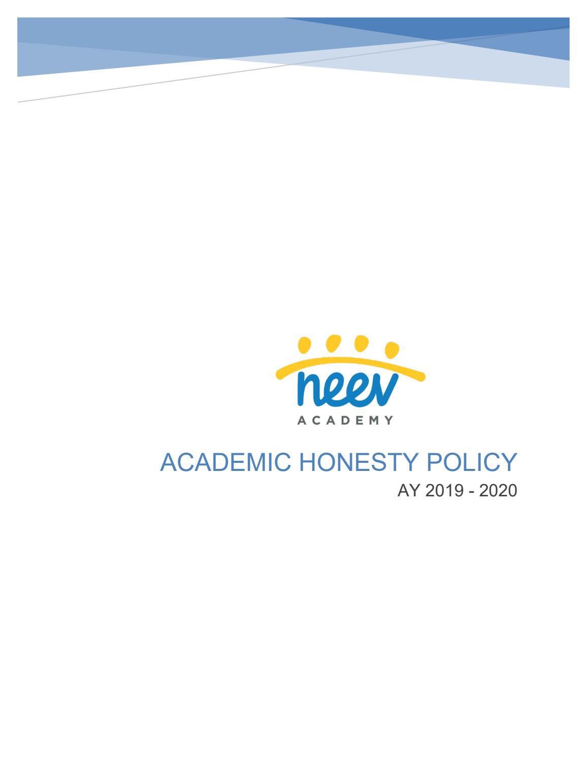 Academic honesty Policy by Neev Schools - Issuu