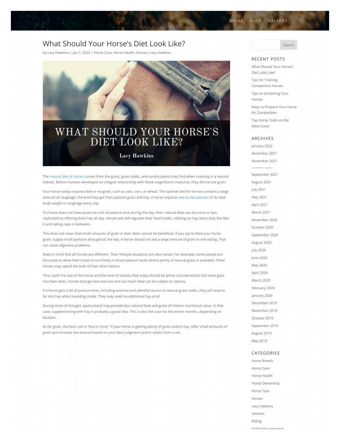 What Should Your Horse’s Diet Look Like? by Lacy Hawkins - Issuu