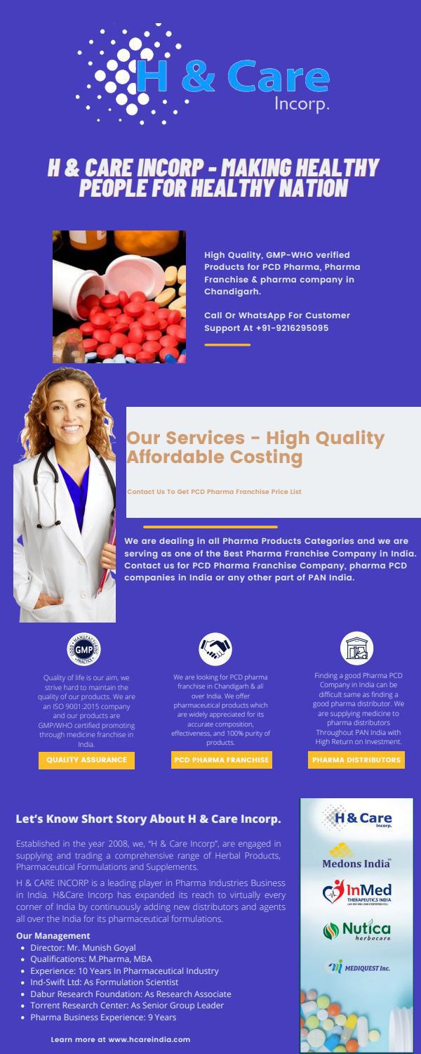 H Care Incorp - PCD Pharma Company in Chandigarh by H & Care Incorp ...