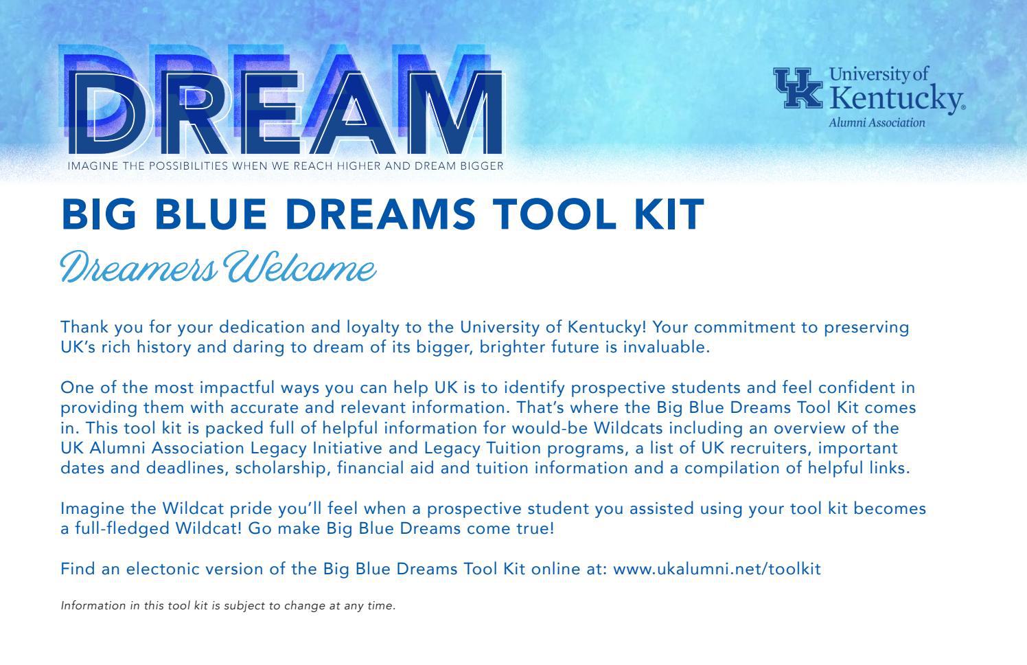 Big Blue Dreams Toolkit by UK Alumni Association - Issuu