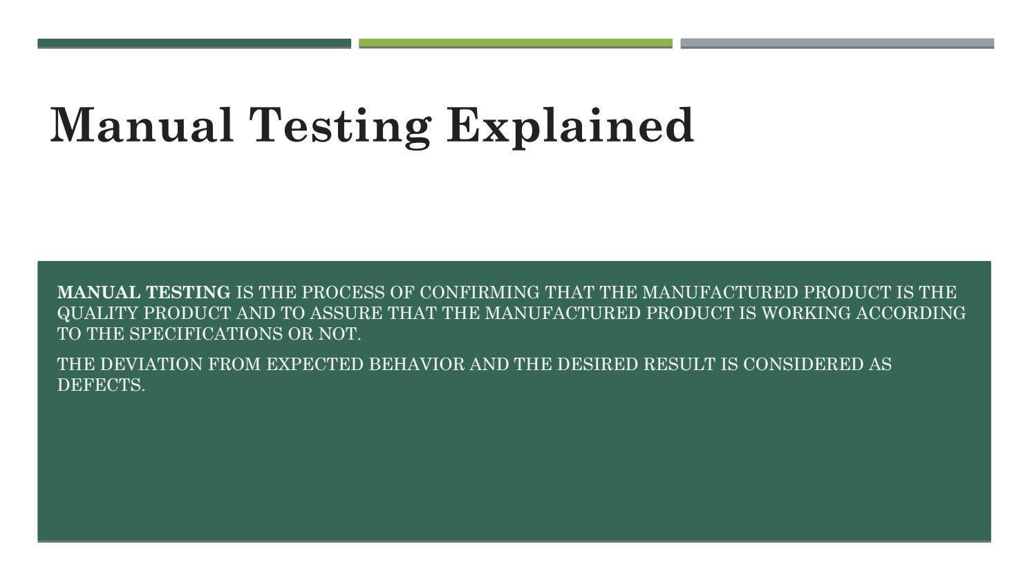 Manual Testing Explained by Webomates INC - Issuu