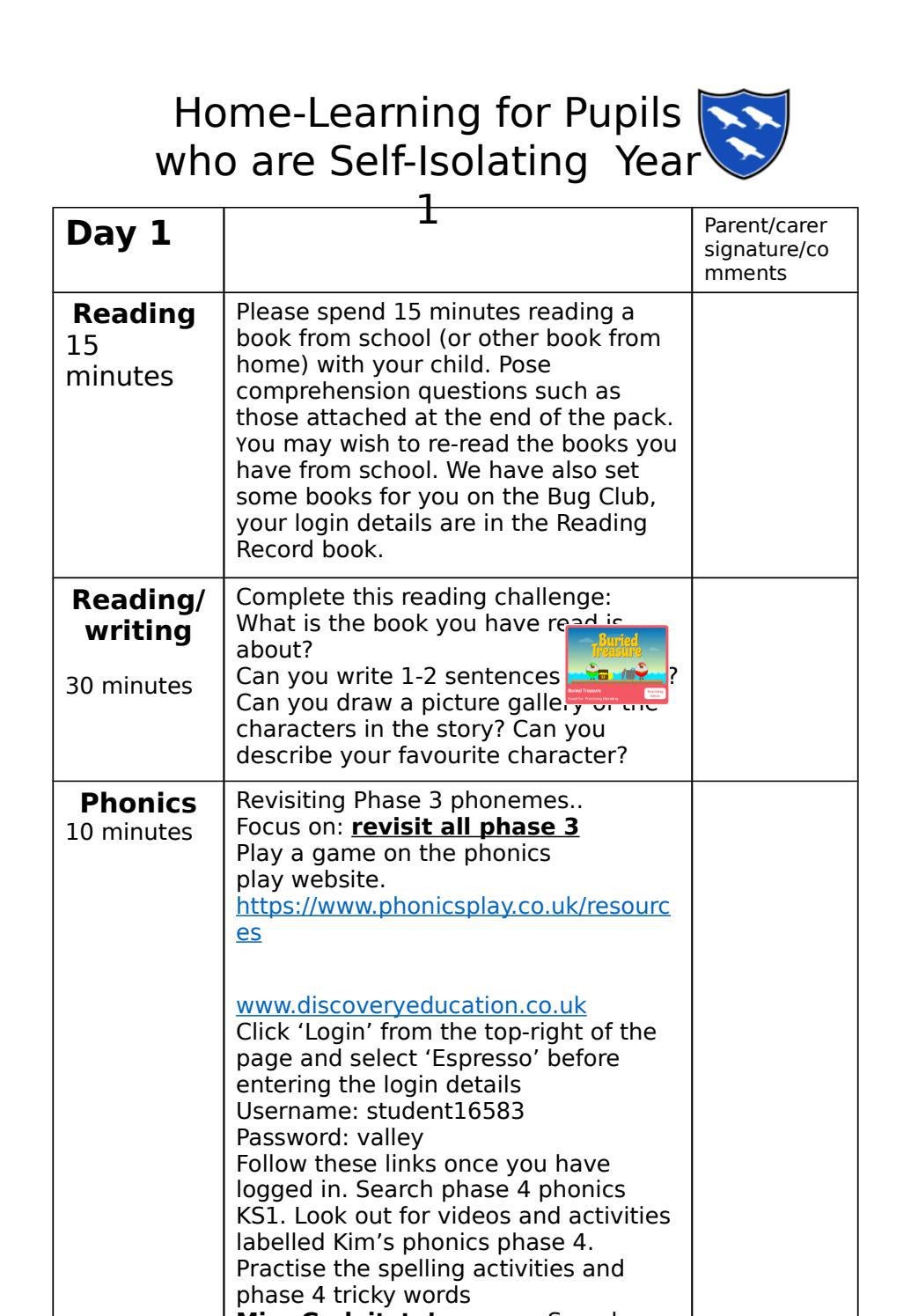 Year 1 Self-isolation Pack Instructions by Schudio - Issuu