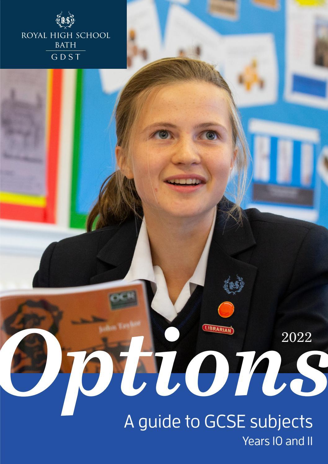 OPTIONS - a guide to GCSE Subjects (Years 10/11) 2022 by Royal High ...